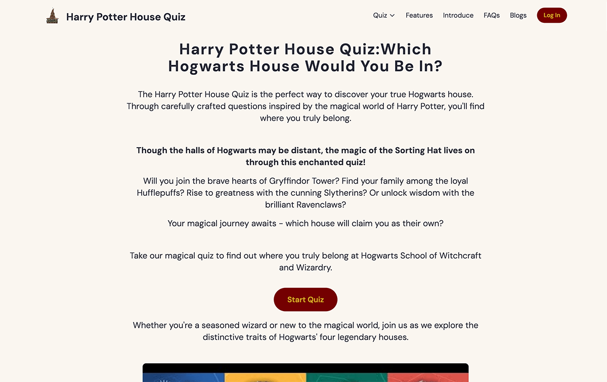 Harry Potter House Quiz官网 - 参加哈利波特学院测验，免费发现你的霍格沃茨学院。通过我们的魔法分院测验，找出你是否属于 ...